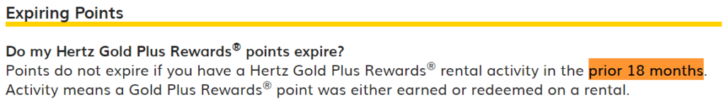 How to keep Hertz points alive (Points now expire after 18 months of ...