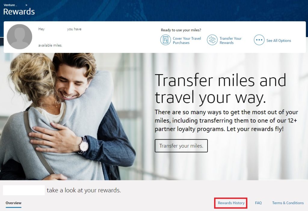 Capital One "Rewards miles" post w/ purchase (no waiting for statement)