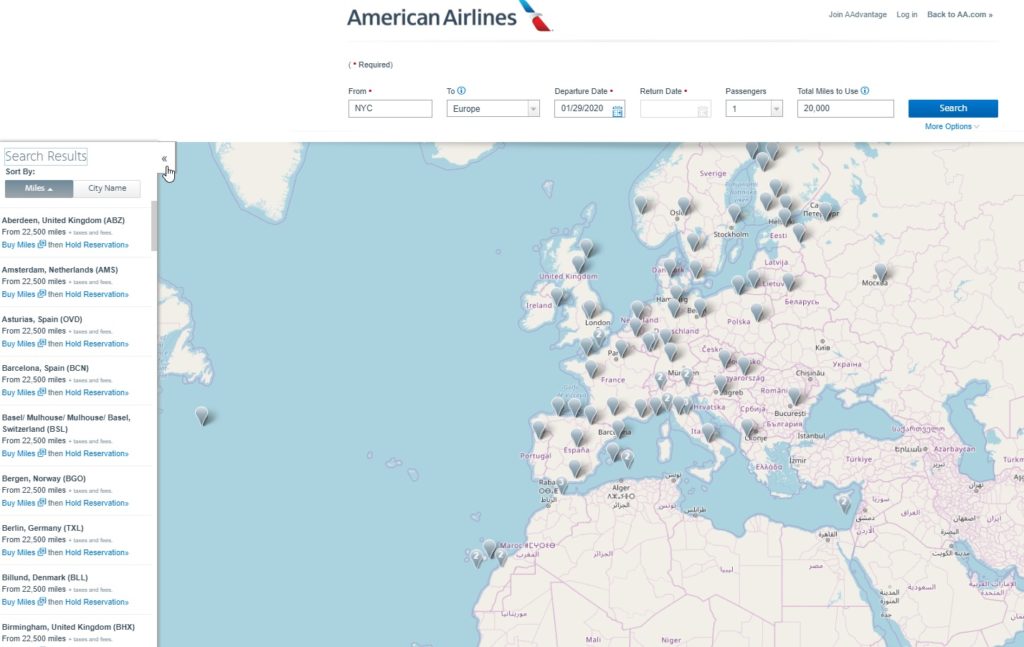 Yeah, AA's award search map tool is pretty cool...and frustrating
