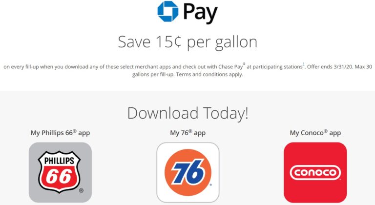 (EXPIRED) Chase Pay: Save 15c Per Gallon When Using Phillips 66, Conoco ...