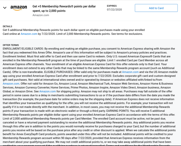 (EXPIRED) Amazon Amex Offer: +5x on up to $400 in purchases
