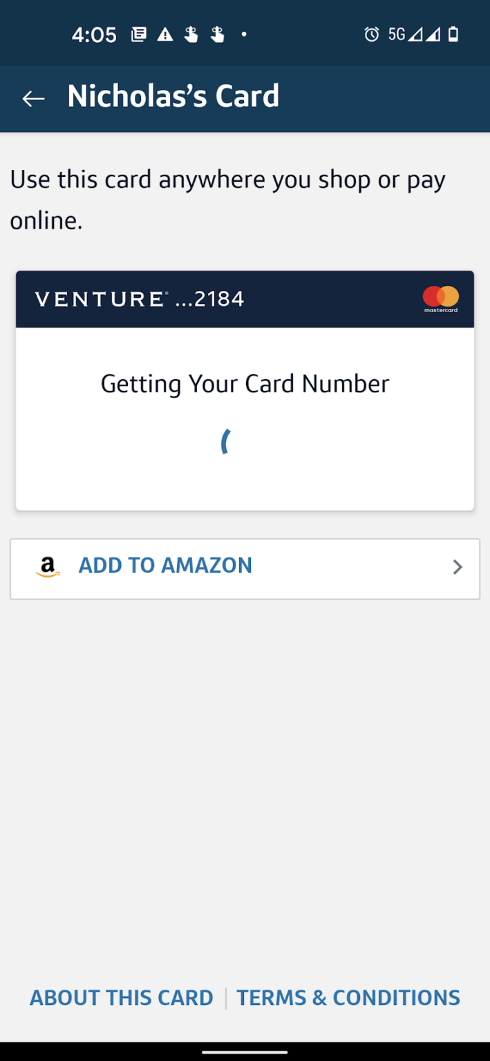 Capital One lets you see your credit card number online