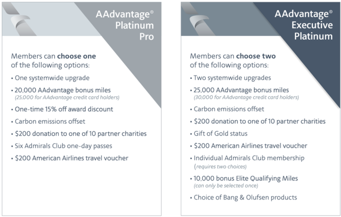 AA introduces Elite Choice Rewards for high level elites