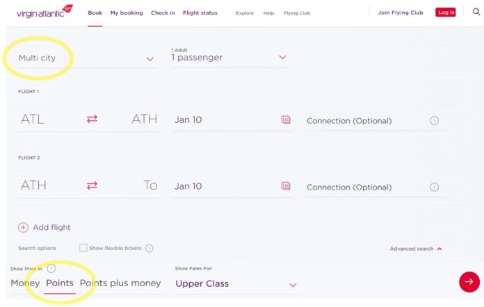 Book Air France & KLM with Virgin points
