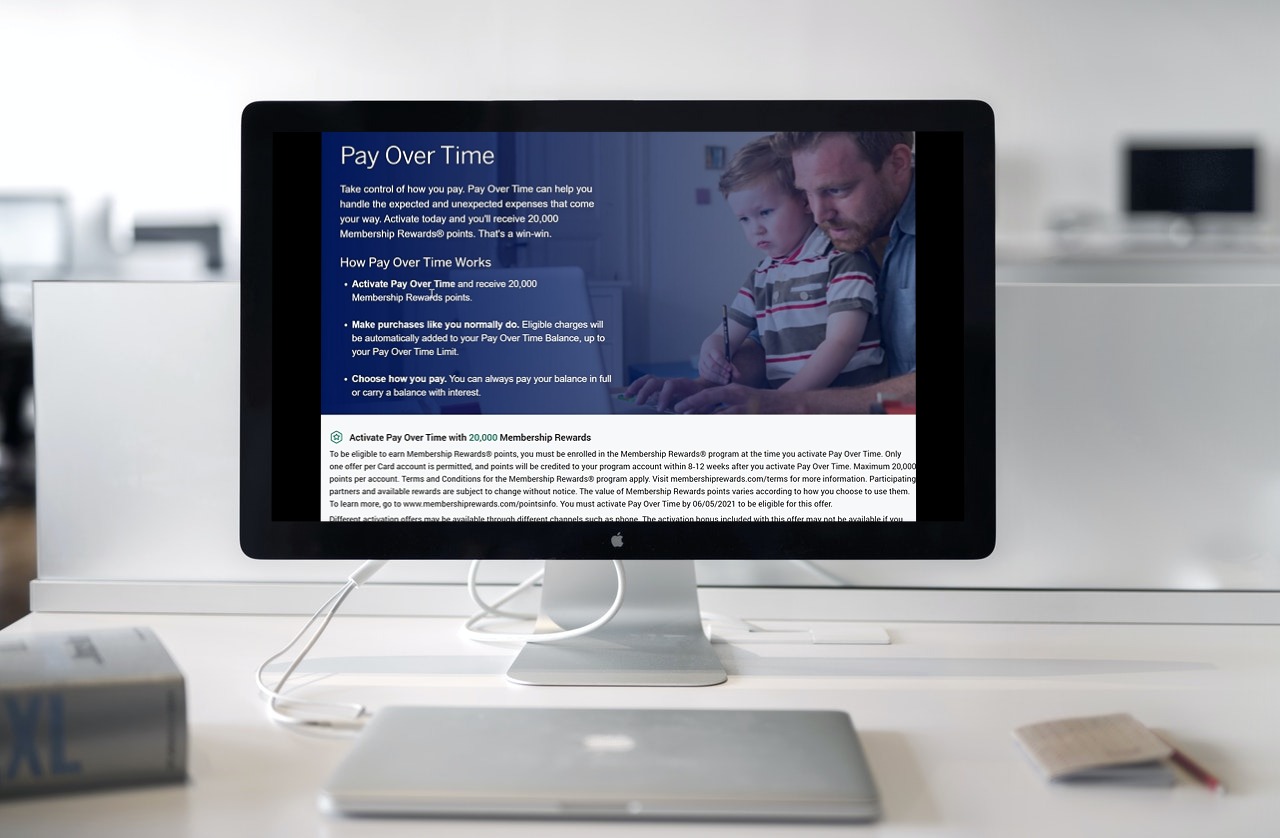 Easy 20K points turning Amex Pay Over Time off / on again [Targeted]