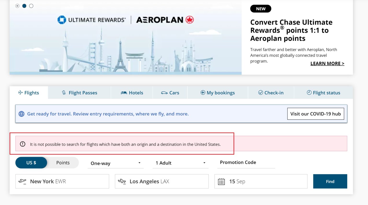Quick tip: How to search for Air Canada Aeroplan award tickets