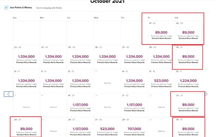How to find the Hilton flexible date calendar