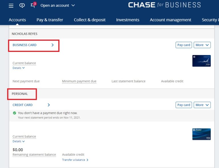Link Chase business and personal accounts online