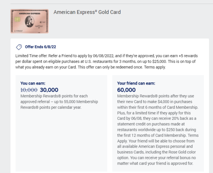 expired-new-amex-referral-bonus-5-points-at-restaurants-for-3-months