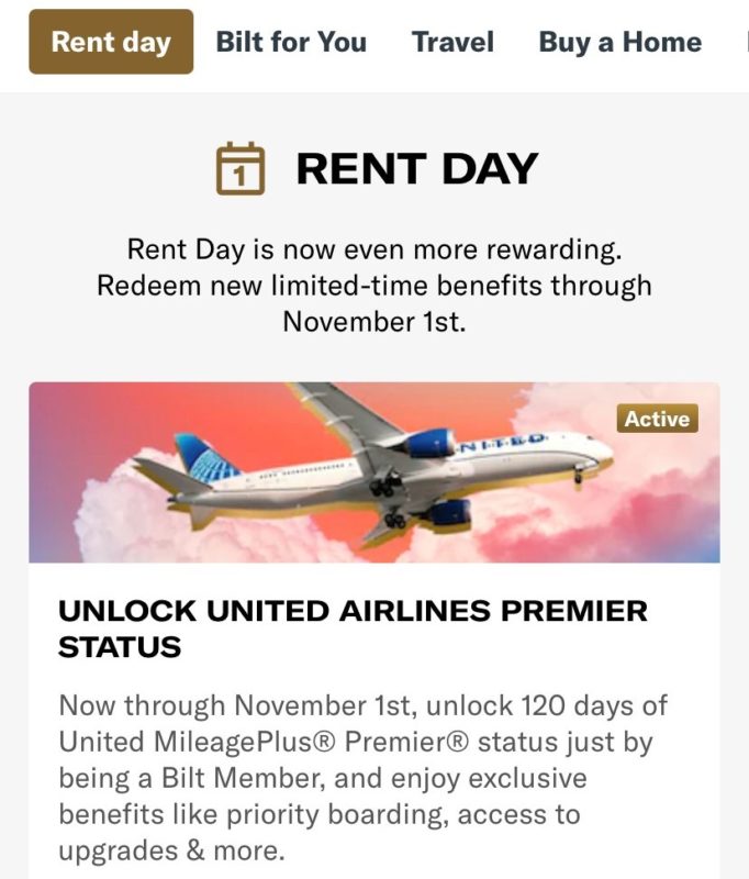 Bilt Rewards: Free United Airlines Premier Status