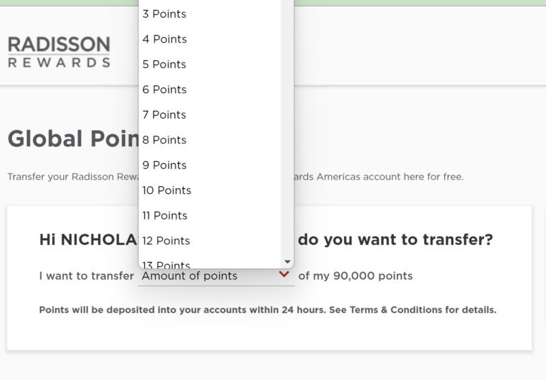 How to move Radisson points to Radisson Americas now