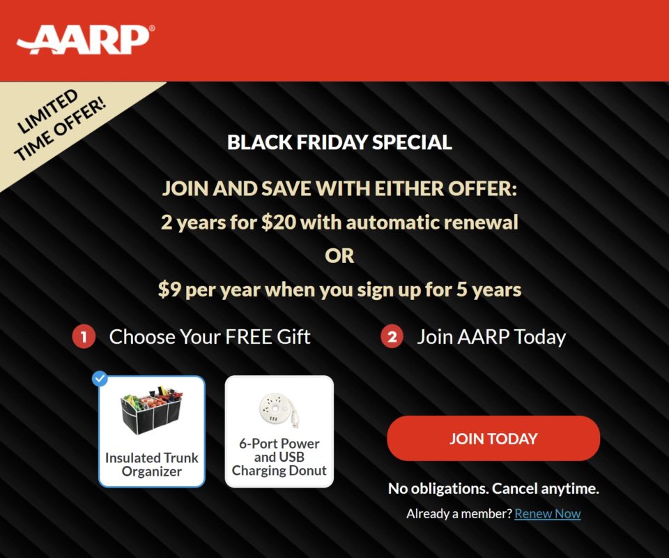 (EXPIRED) 5 years of AARP membership for net $25 (or less)