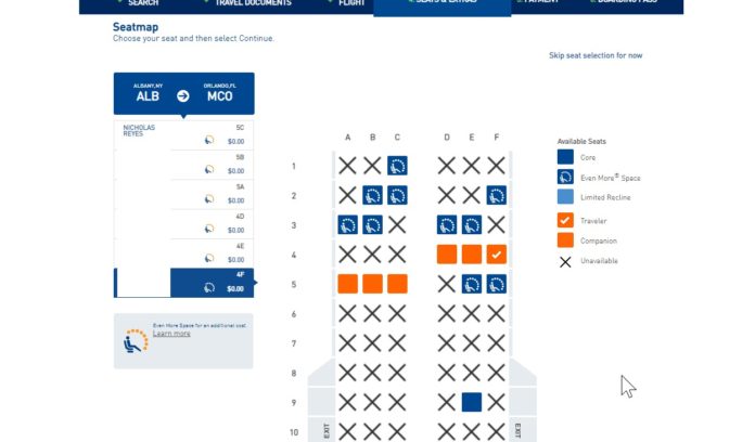 AA status win: Complimentary extra legroom seating on JetBlue
