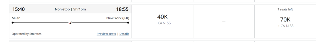 Book Emirates through Air Canada Aeroplan (first class now live)