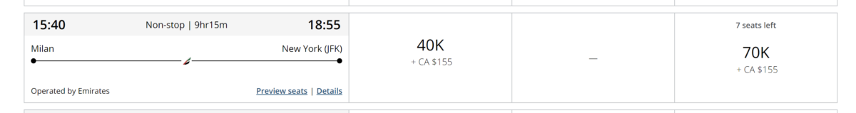 Book Emirates through Air Canada Aeroplan (first class now live)