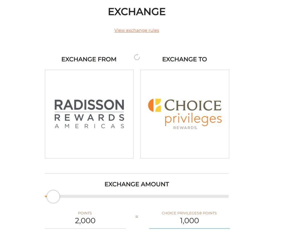 Now convert Radisson points to Choice Privileges at a 2:1 ratio