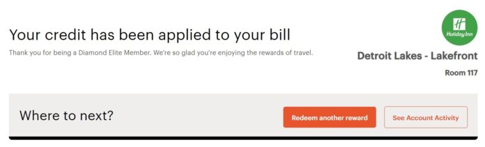 How to redeem IHG food & beverage credits earned from Milestone Rewards
