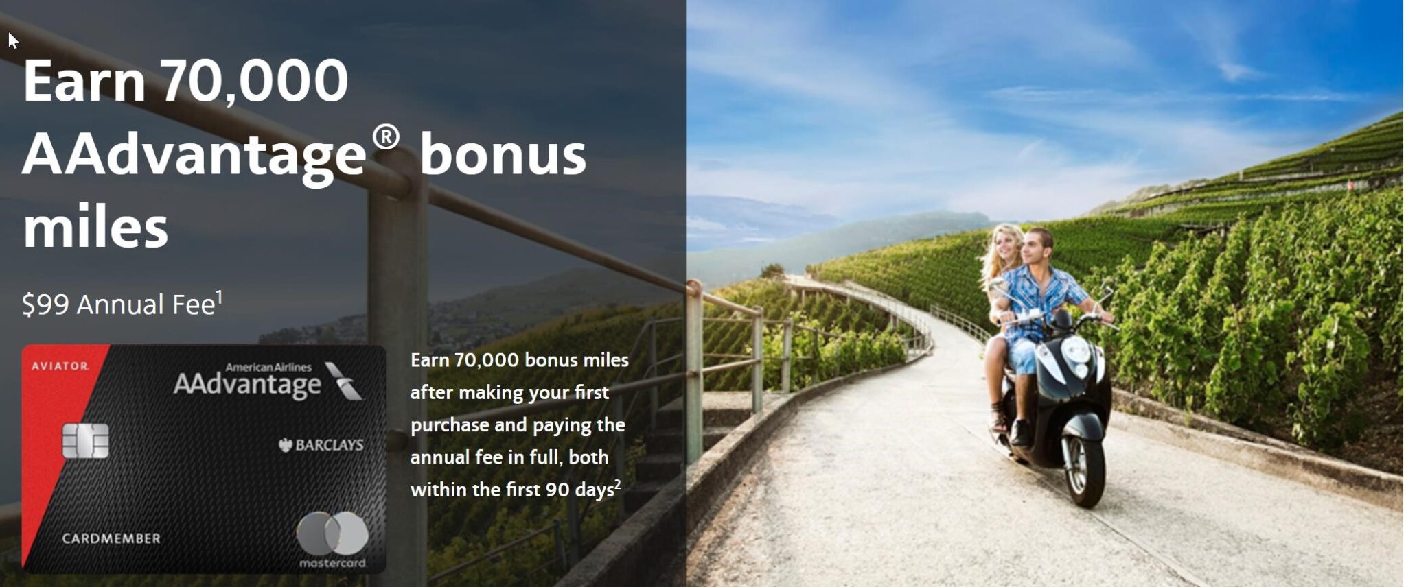 AAdvantage Aviator Red Mastercard: 70,000 Miles Welcome Offer