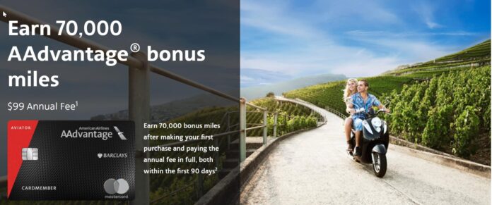 AAdvantage Aviator Red Mastercard: 70,000 Miles Welcome Offer