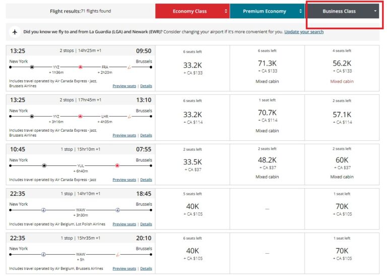 Simple Tip Get Sortable Search Results With Air Canada By Turning Your Phone