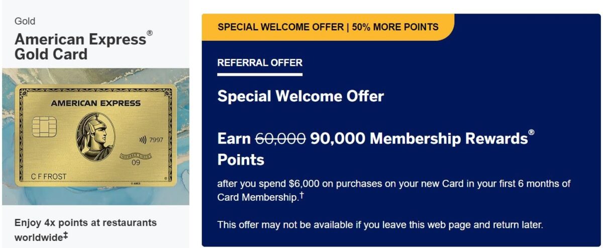 American Express Gold 90K Membership Rewards referral offer is back ...