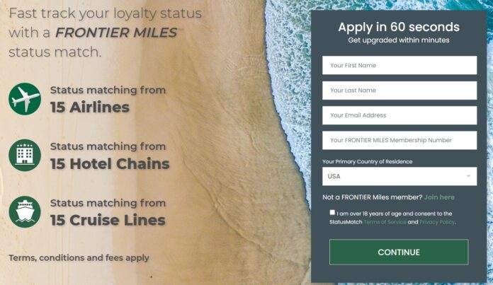 (EXPIRED) Frontier Status Match From Hotel Or Airline Programs