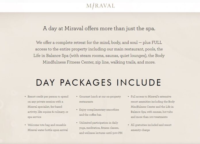A "cheap" day at Miraval with Day Spa Packages