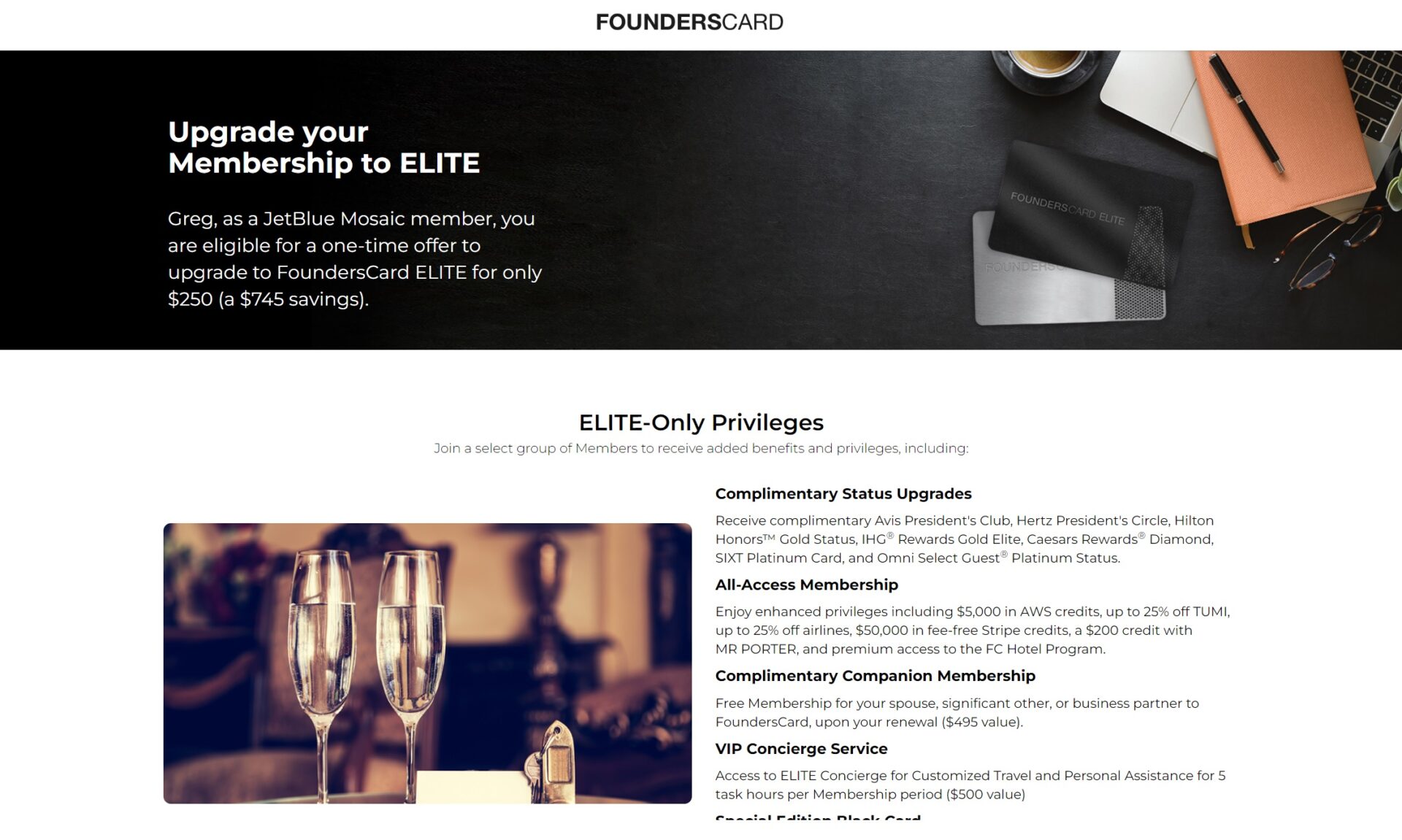 JetBlue's Mosaic FoundersCard benefit. Is this a joke?