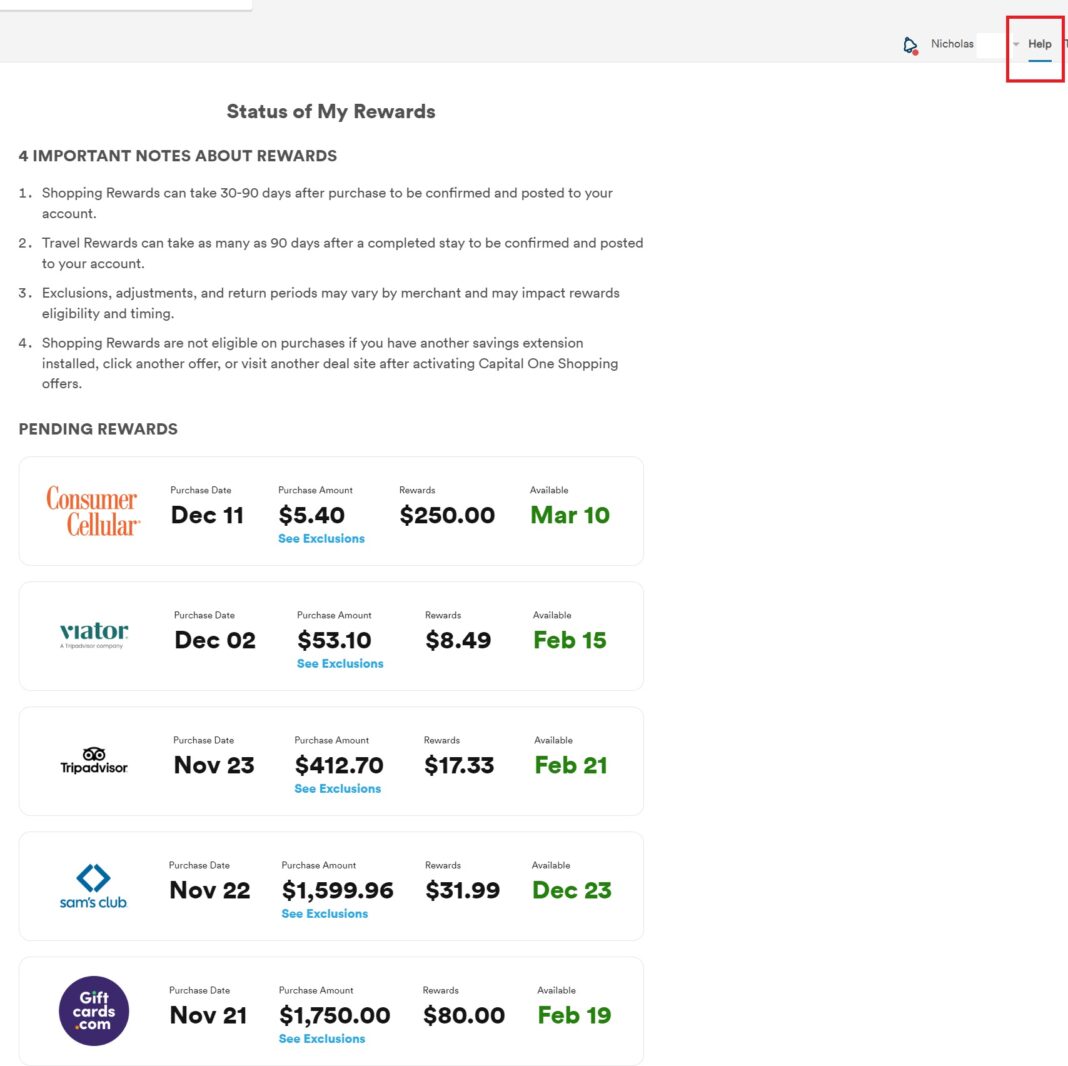 Here's when your Capital One Shopping Rewards will post to your account