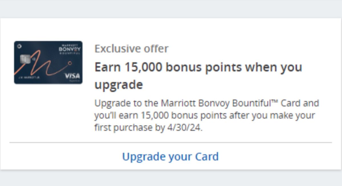 (EXPIRED) (Targeted) Earn 15,000 bonus points when upgrading Marriott card
