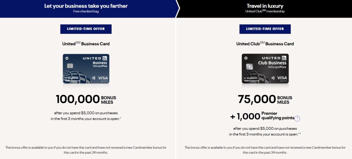 United Business Card: 100K welcome offer still available via referrals