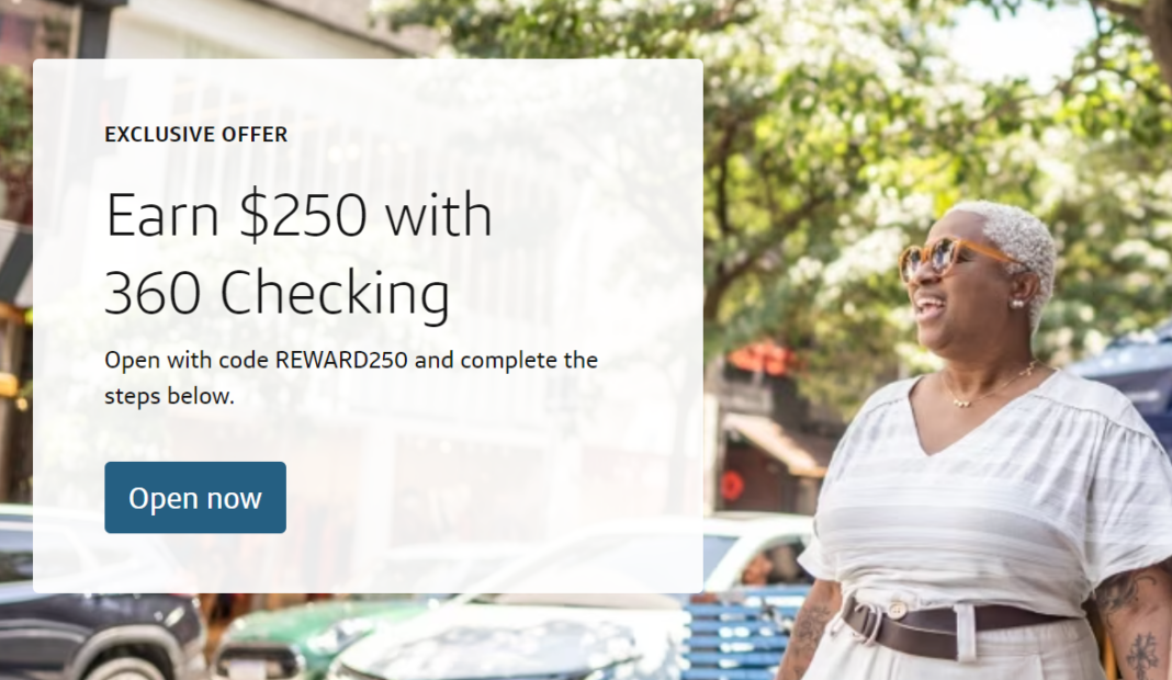 Easy $250 checking bonus with Capital One 360