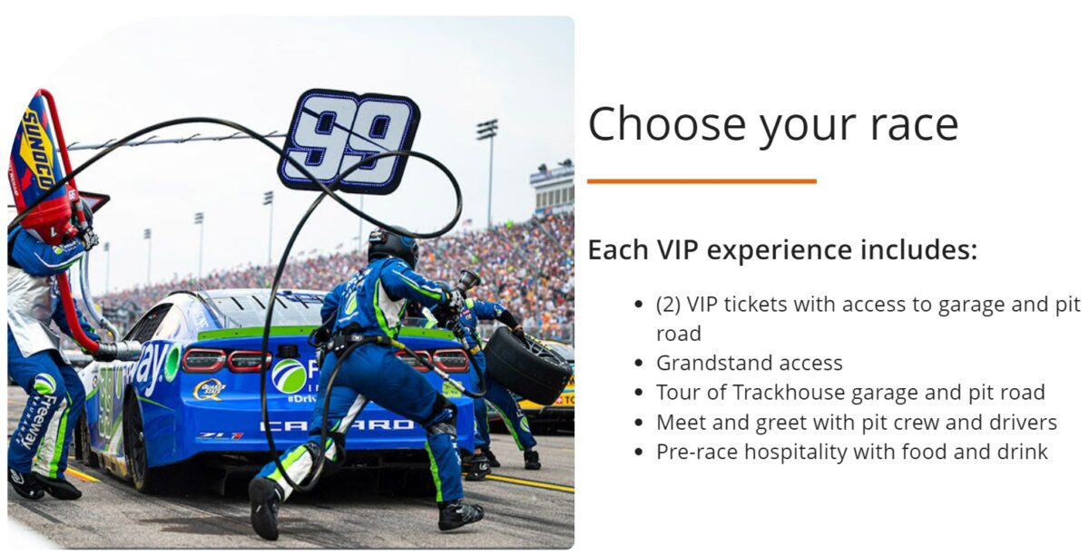 (EXPIRED) Book NASCAR VIP experiences for two with 115,000 Choice ...