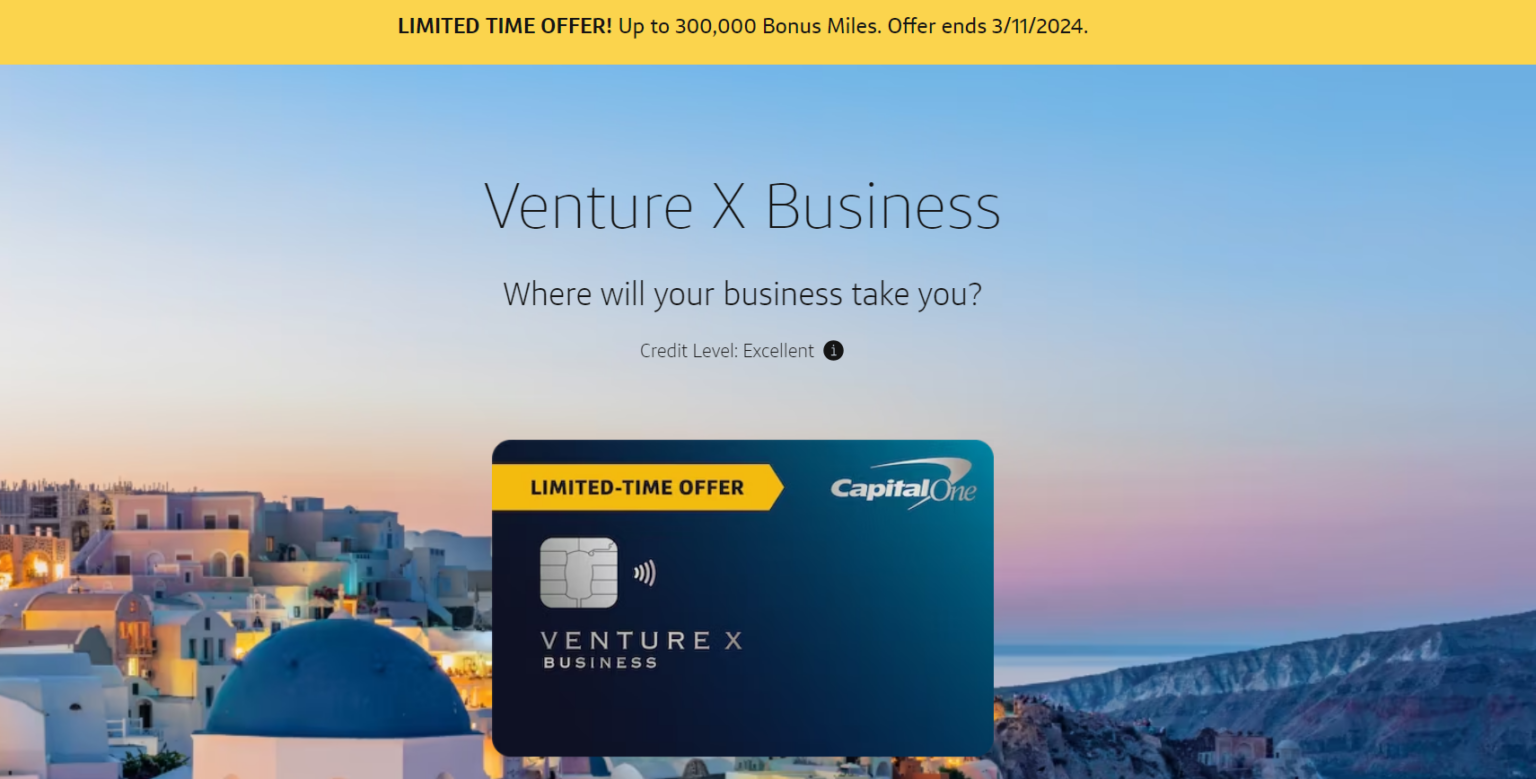 Capital One Venture X Business 300K welcome offer (last weekend)