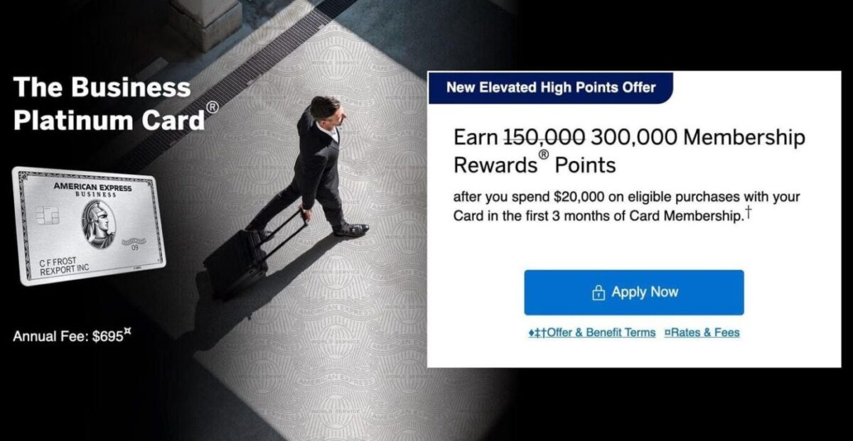 Incredible 300K Welcome Offer for the Amex Business Platinum