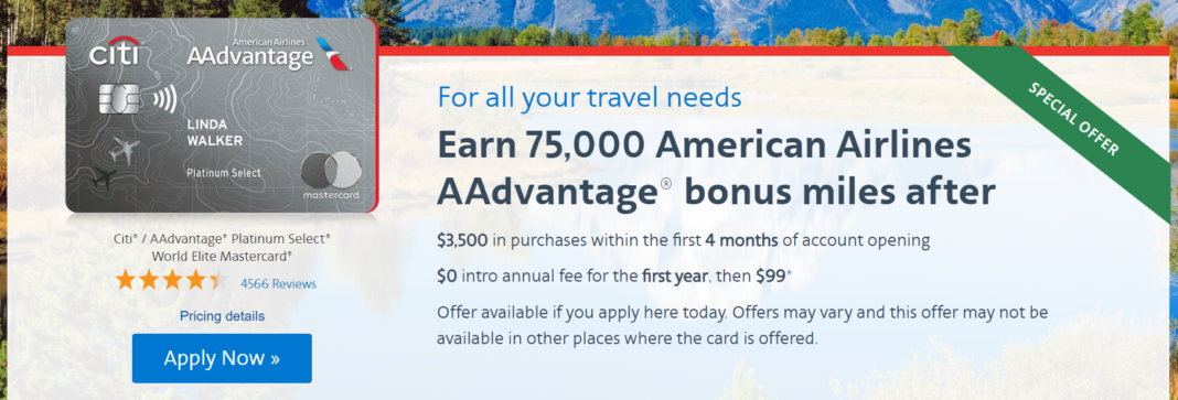 Citi AAdvantage Platinum Select: Best Ever 75K Offer is Back