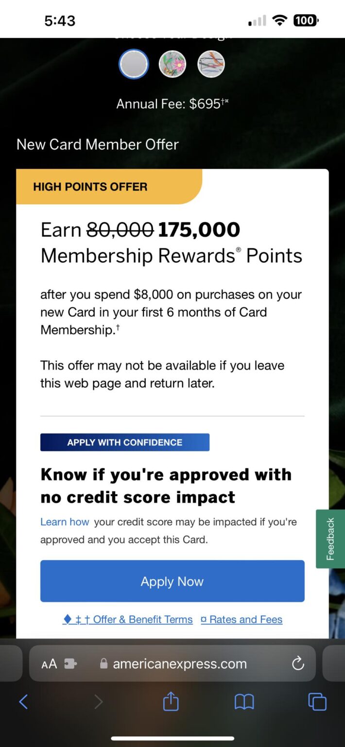 (EXPIRED) 175,000 Membership Rewards points consumer Platinum card ...