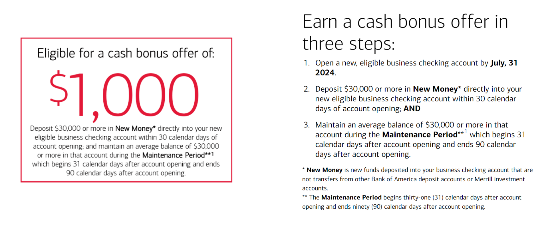 (EXPIRED) Bank of America Business Checking: $1000 bonus with no direct ...