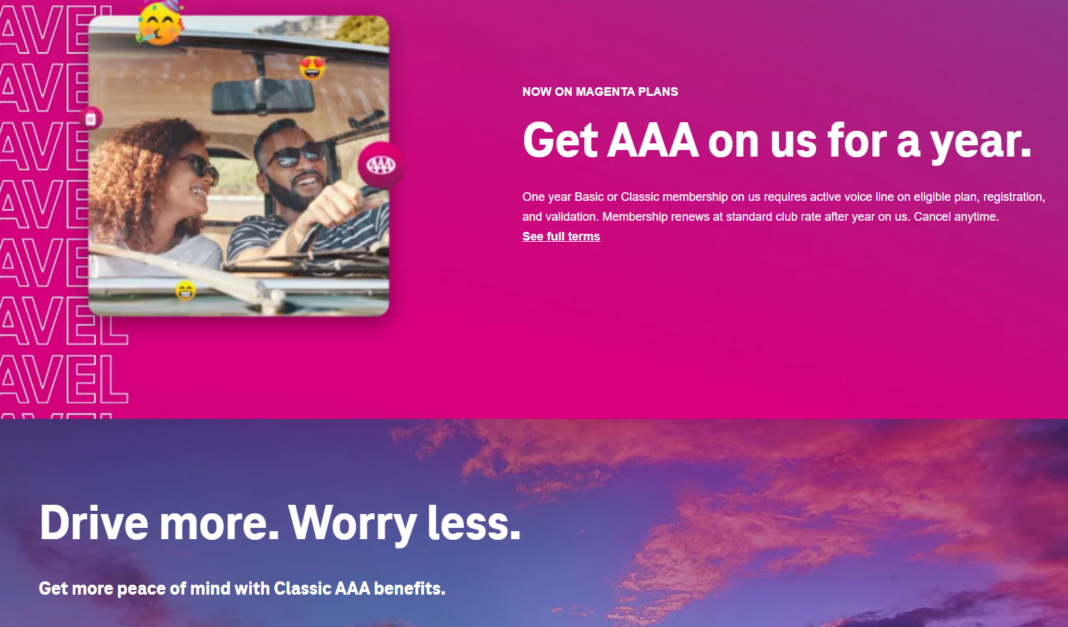 T-Mobile customers can get a free AAA membership