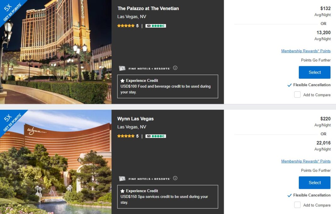 Fontainebleau Las Vegas now bookable through Amex Fine Hotels + Resorts ...