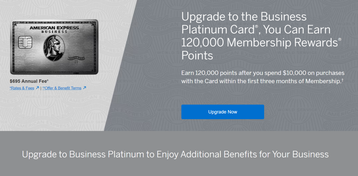 Amex Business Platinum 120K Upgrade Offer (targeted)