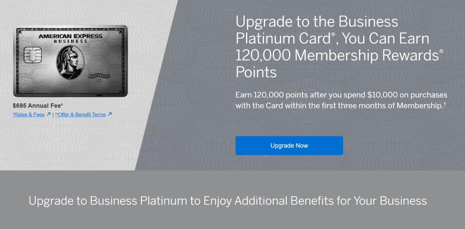 Amex Business Platinum 120K Upgrade Offer (targeted)