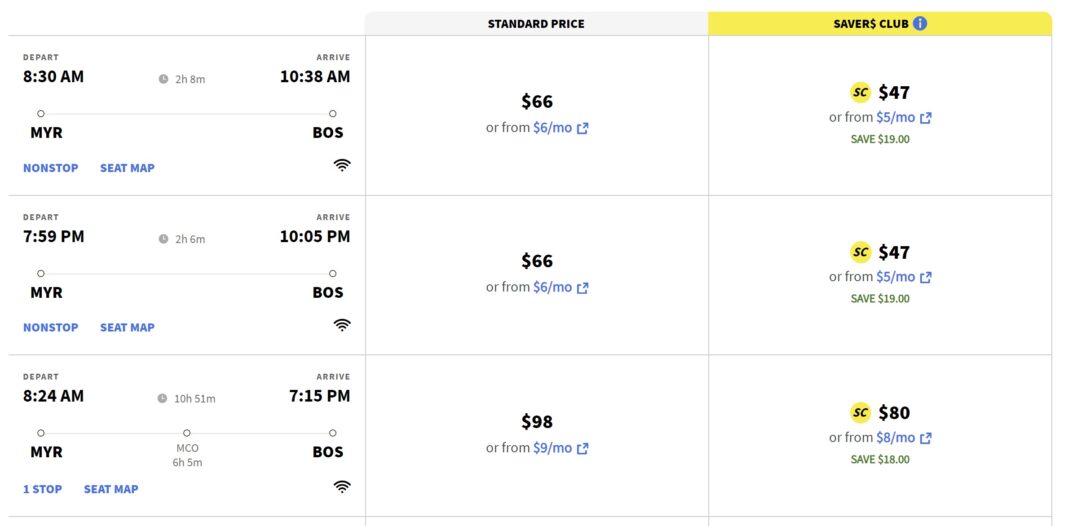 Taking Spirit for a spin to test the value of the Savers Club and Free ...