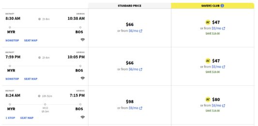 Taking Spirit for a spin to test the value of the Savers Club and Free ...