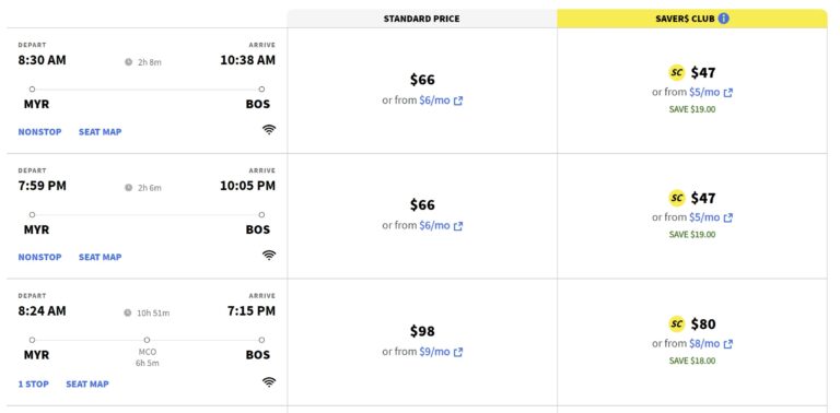 Taking Spirit for a spin to test the value of the Savers Club and Free ...