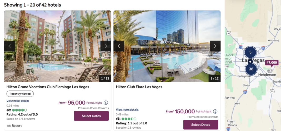 How to find the Hilton flexible date calendar