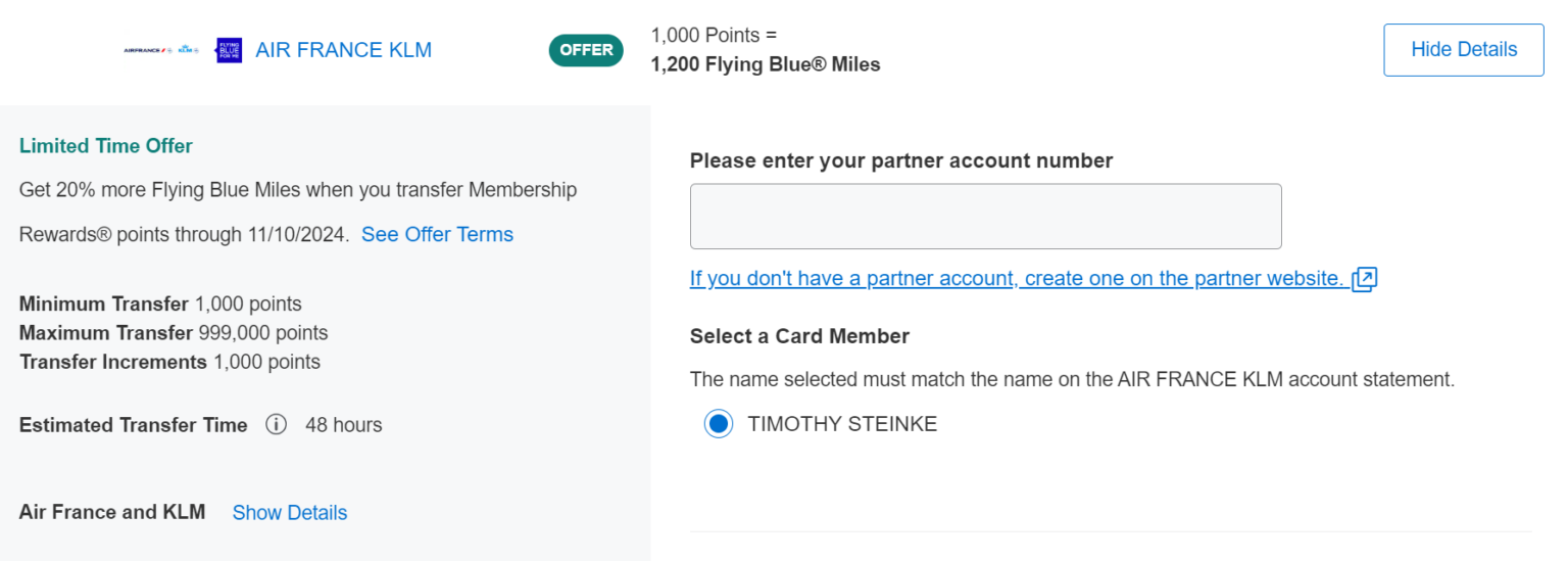 (EXPIRED) 20% Transfer Bonus from AMEX Membership Rewards to Air France ...