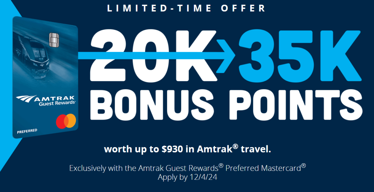 Amtrak Preferred Card 35K Welcome Offer