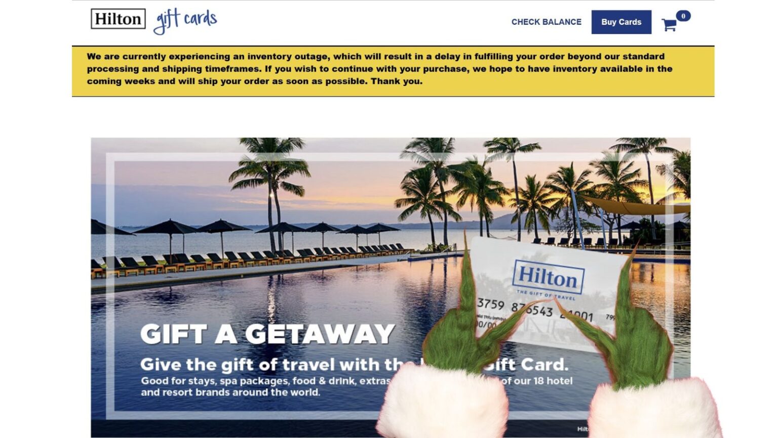 [Update: Sales suspended] Uh-oh: Hilton gift card inventory shortage ...