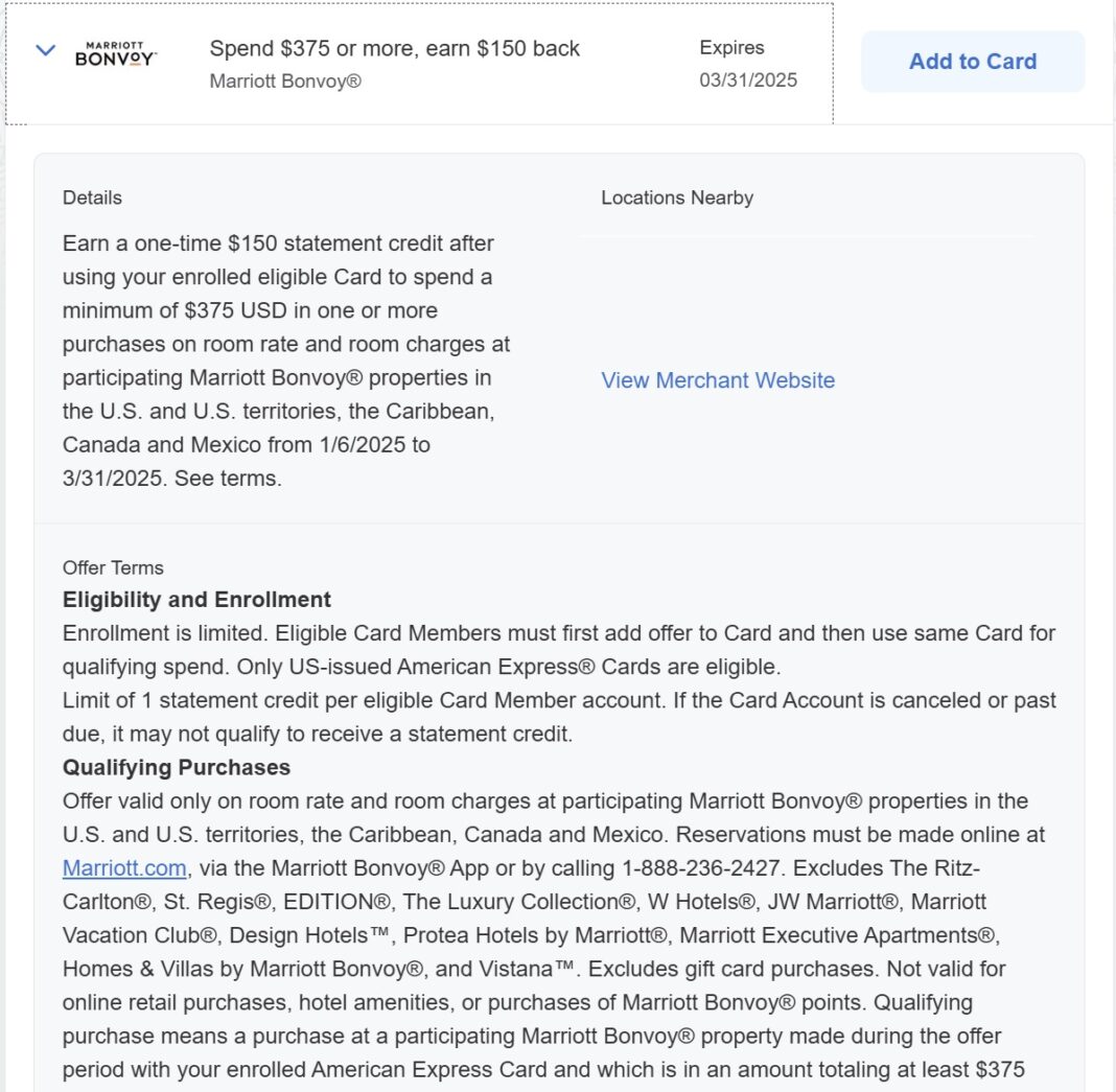 (EXPIRED) $150 back on $375 at Marriott with new targeted Amex Offer ...